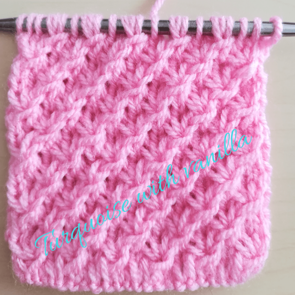 How to knit the Star stitch - Turquoise with Vanilla