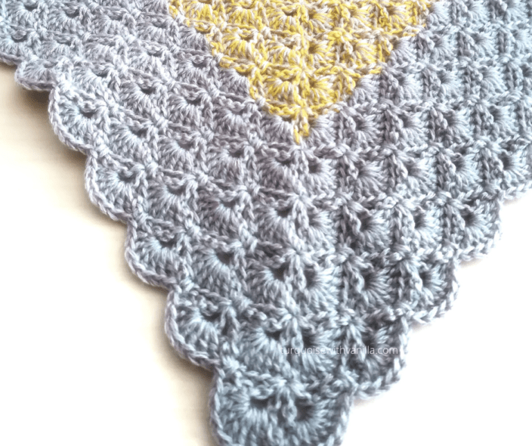 How to crochet "Sunny days" scarf - Turquoise with Vanilla