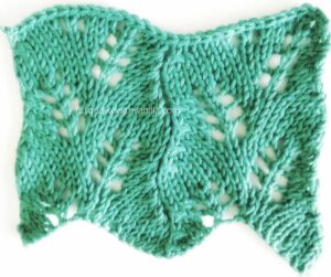 How to knit Fern Lace Stitch- free pattern - Turquoise with Vanilla