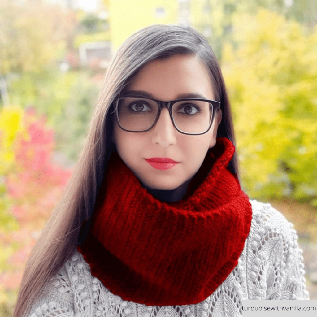 How to knit Fern Lace Stitch- free pattern - Turquoise with Vanilla